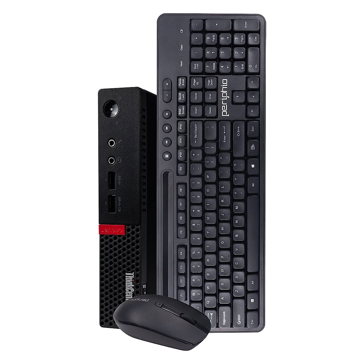 Lenovo ThinkCentre M900 Micro Desktop Computer PC, Intel Quad Core i5, 16GB RAM, 512GB SSD, Windows 10 Pro, Periphio Wireless Keyboard & Mouse (Renewed)