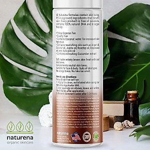 naturena Self Tanner Tanning Mousse with Organic & Natural Ingredients, Tanning Lotion, Sunless Tanning Lotion for Darker Bronzer Skin, 6.7 Fl Oz