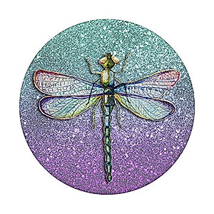 Pastel Lilacs Dragonfly on a Blue and Purple Background PopSockets PopGrip: Swappable Grip for Phones & Tablets