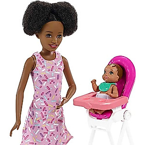 Barbie Skipper Babysitters Inc. Dolls & Playset with Babysitting Skipper Doll, Color-Change Baby Doll, High Chair & Party-Themed Accessories for Kids 3 to 7 Years Old