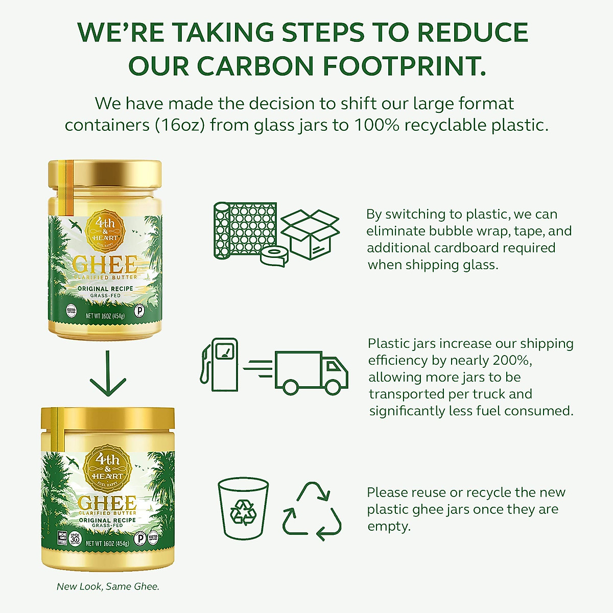 4th & Heart Original Grass-Fed Ghee, 16 Ounce, Keto, Pasture Raised, Non-GMO, Lactose and Casein Free, Certified Paleo