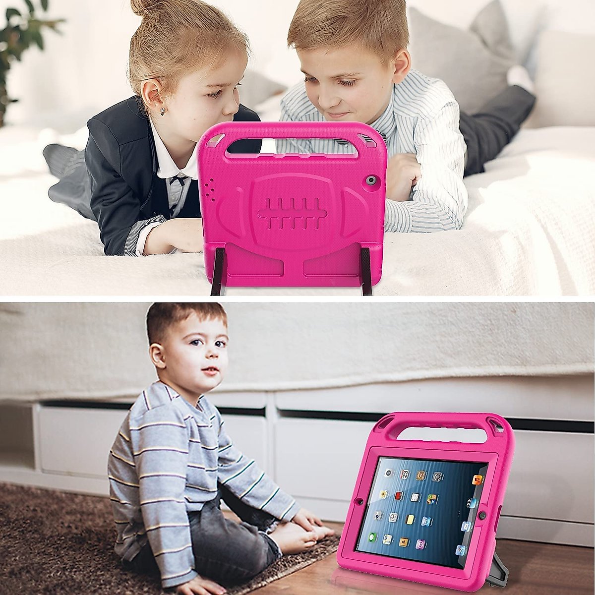 BMOUO Kids Case for iPad 2nd 3rd 4th Generation, iPad 2 3 4 Case - Built-in Screen Protector, Shockproof Convertible Handle Stand Friendly Kids Case for 9.7” iPad 2nd 3rd 4th Generation - Rose