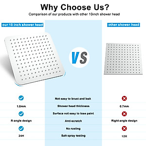 EMBATHER Shower System Chrome Shower Faucet Sets with 12" Rain Shower Head For Bathroom, Wall Mounted Square Shower Combo Set With Adjustable Handheld Bracket (Contain Rough-in Valve & Trim)