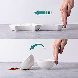 DELLING Ceramic Dipping Bowls/Dipping Sauce Bowls Set - 3 Oz Dipping Sauce Dishes- Small Sauce Cups/Bowls for Sushi, Tomato Sauce, BBQ or Other Dinner - Great for Different Sauce and Dip, Set of 5