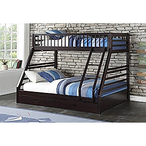 Acme Furniture XL Twin/Queen Bunk Bed with Drawers, Espresso (AC-37425)