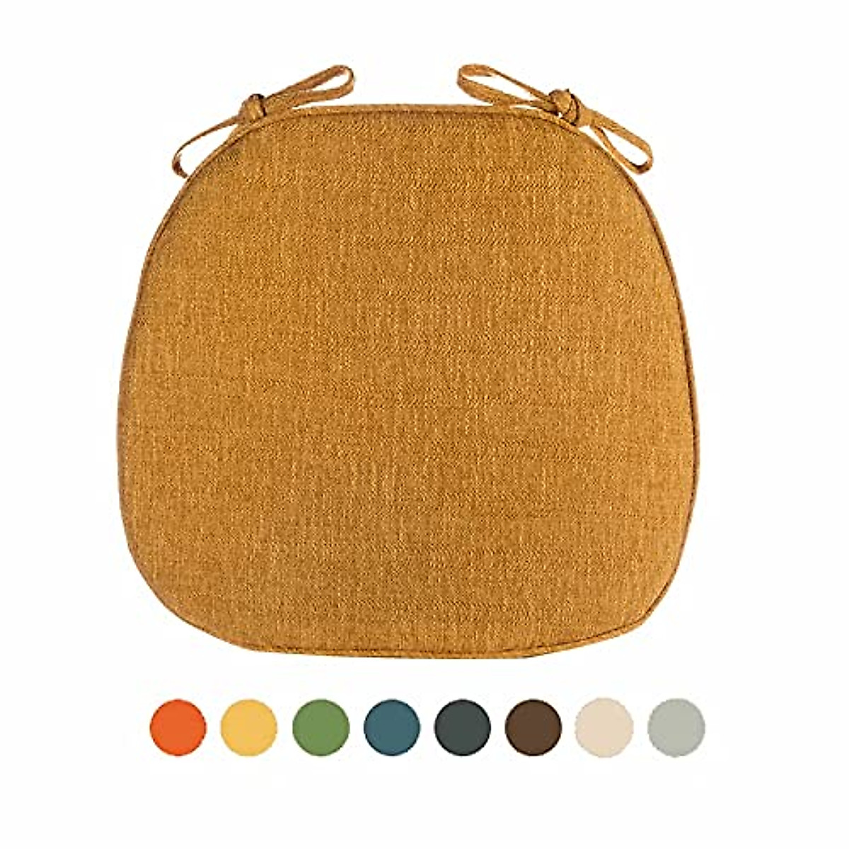 CFMZ Chair Cushions for Dining Chairs 6 Pack U Shaped, Kitchen Chair Cushions with Ties, Non Slip Chair Pads for Dining Chairs U Shaped, Colorful Ding Room Chair Cushion Yellow HGTRH