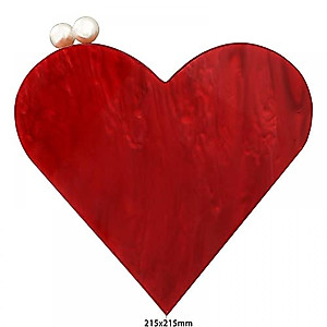 Simcat Women Heart Shape Clutch Purse Velvet Shoulder Bag Evening Handbags (Red)