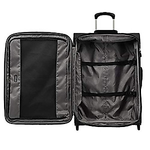 Travelpro Tourlite Softside Expandable Upright 2 Wheel Luggage, Lightweight Suitcase, Men and Women, Black, Checked-Medium 26-Inch