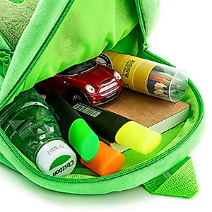NICE CHOICE Cute Toddler Backpack Toddler Bag Plush Animal Cartoon Mini Travel Bag for Baby Girl Boy 2-6 Years(Green Dinosaur)
