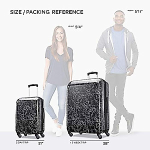 AMERICAN TOURISTER Disney Hardside Luggage With Spinner Wheels, Mickey Mouse Scribbler Multi-Face, 2-Piece Set (20/28)