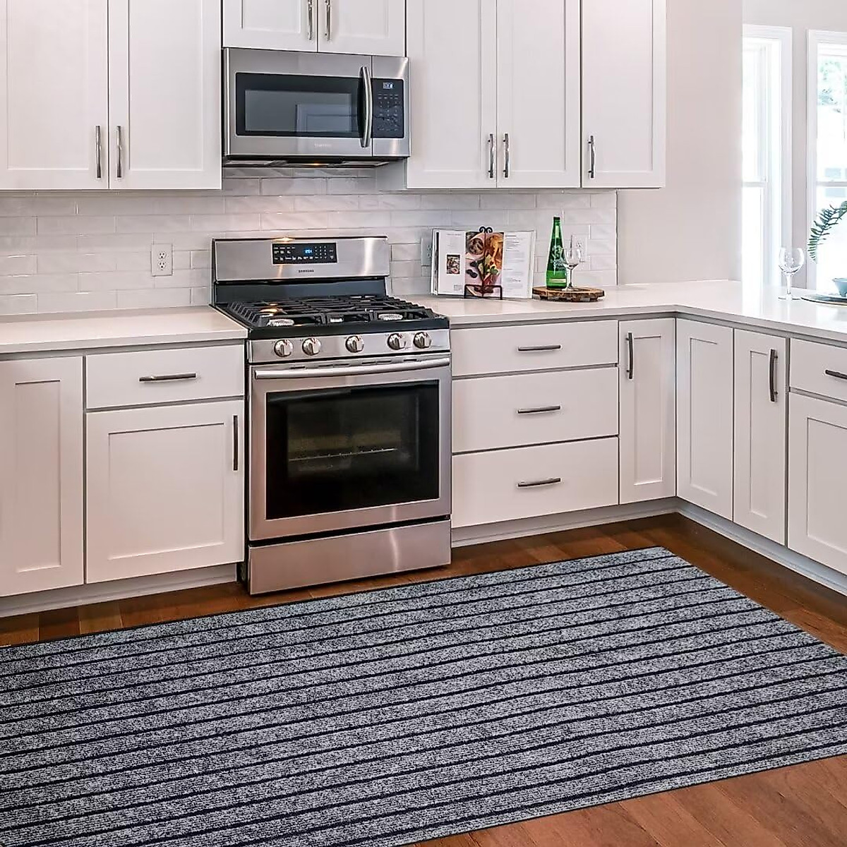 Aminana Custom Sizes 2ft ~ 82ft Runner Rug 2ft x 6ft Indoor Outdoor Utility Carpet Runner,Area Rugs with Non-Slip Rubber Backing for Hallway Kitchen Entryway Balcony Garage Stair Laundry