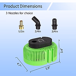 Above Ground Pool Cover Pump, 800GPH Submersible Water Pump for Pool Draining, Small Sump Pump Swimming Water Removal Dry Burning Protection with 25ft Power Cord