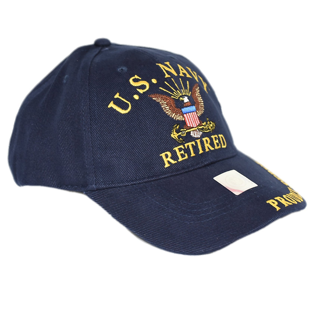 MWS U.S Navy Retired Proudly Served Navy Blue Embroidered Cap Hat