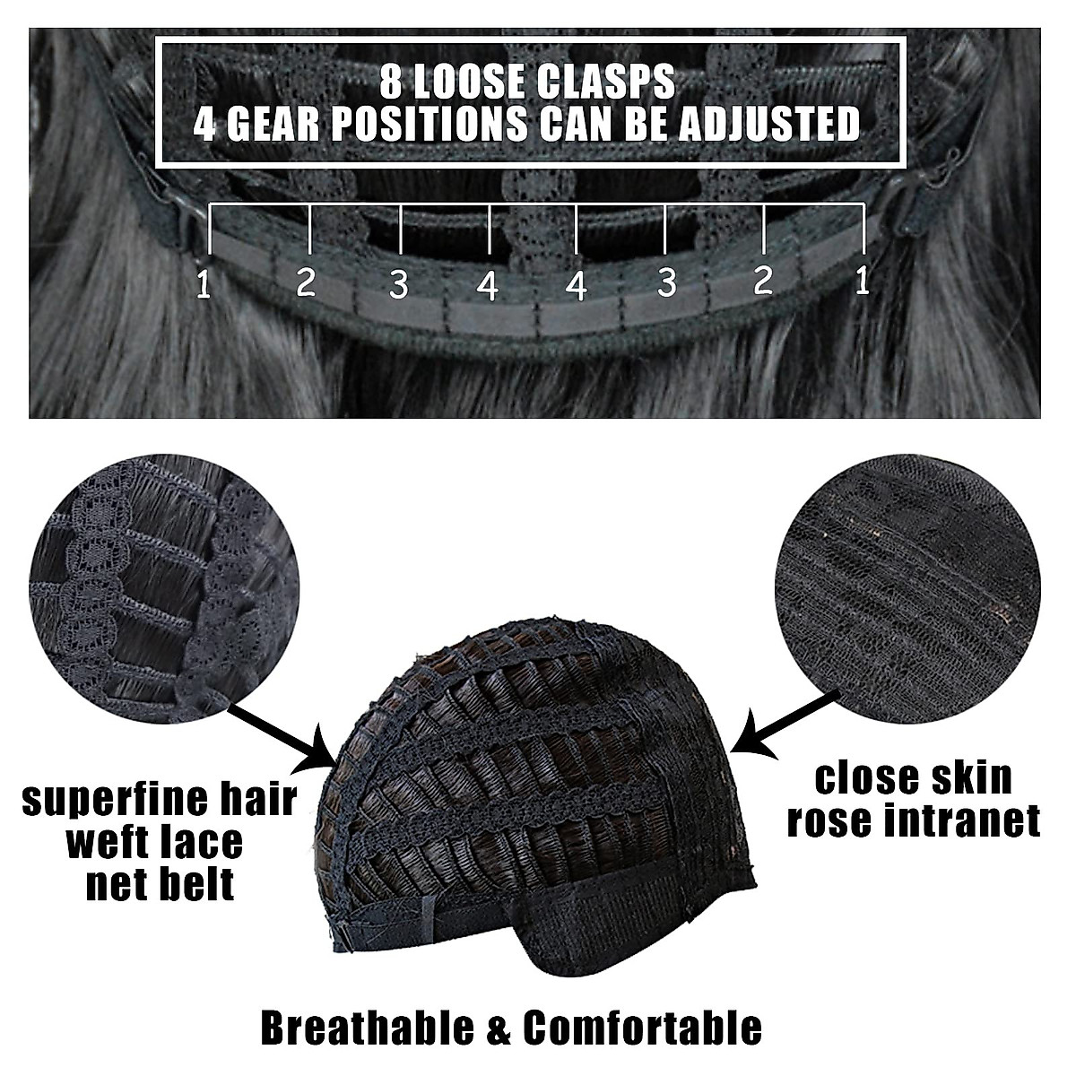 Kavsni Short Curly Wigs for Black Women Soft Black Big Curly Wig with Bangs Afro Kinky Curls Heat Resistant Natural Looking Synthetic Wig for African American Women （Black）