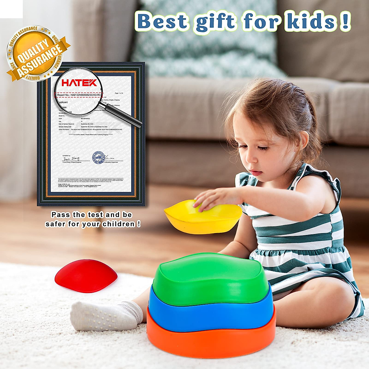 Premkid Stepping Stones for Kids, Set of 5 Pcs Balance Beam for Promote Coordination, Kids Outdoor Play Equipment, Indoor & Outdoor Toddler Sensory Toys, Obstacle Course for Kids Ages 3 Years and Up