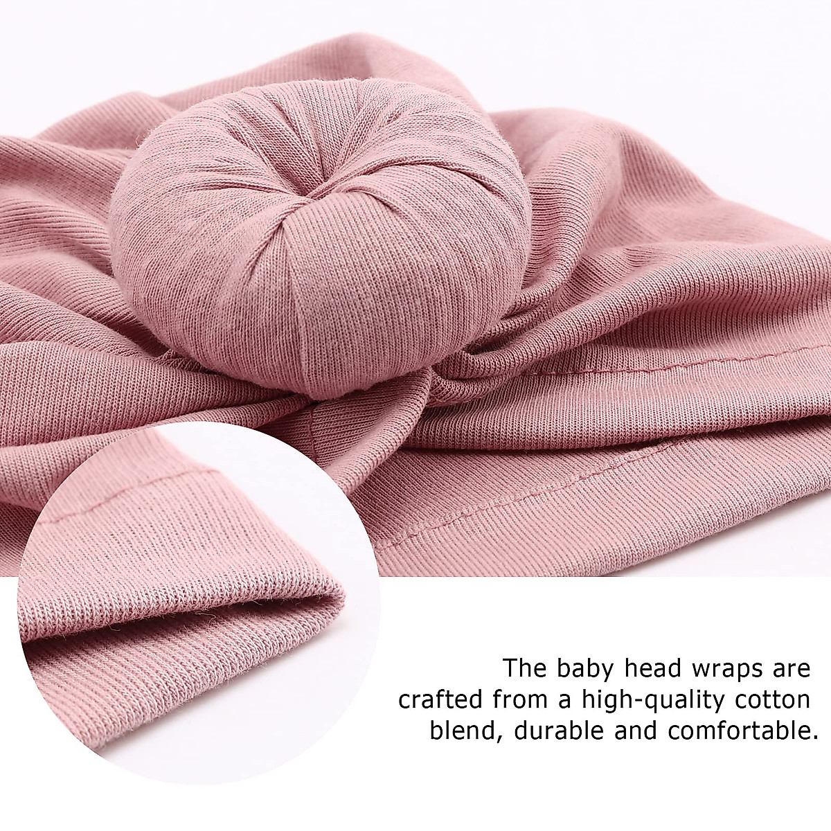 DRESHOW BQUBO 5 Pieces Baby Turban Hats Turban Bun Knot Baby Infant Beanie Baby Girl Soft Cute Toddler Cap