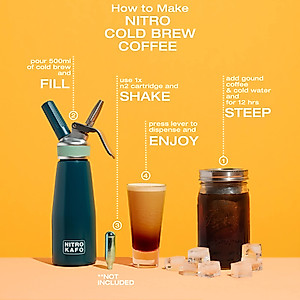 NITRO KAFO 0.5L Nitro Coffee Maker, Aluminum Nitro Cold Brew Coffee Maker with Special Nitro Diffuser Nozzle & Cold Brew Maker for Making Nitro Cold Brew, 1 Pint/0.5L