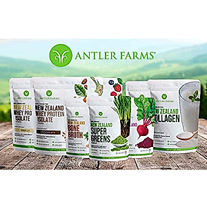Antler Farms - 100% Grass Fed New Zealand Whey Protein Isolate, Chocolate Flavor, 2 lbs - Pure and Clean, 4 Ingredients, Delicious, Cold Processed