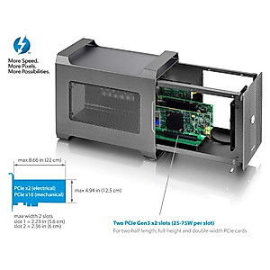 Akitio T3N2AA0002Y00U Node Duo: (Thunderbolt 3 to X2 Half Length PCIe Expansion Box) Electronics