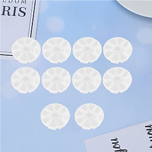 SEWACC 10pcsbox8 Jewelry Desktop Tips False Compartments Clear Bedroom Container Case Round Stylish Bead Sundries Home Display Organizerwhite Storage Organizer Plastic White Nail