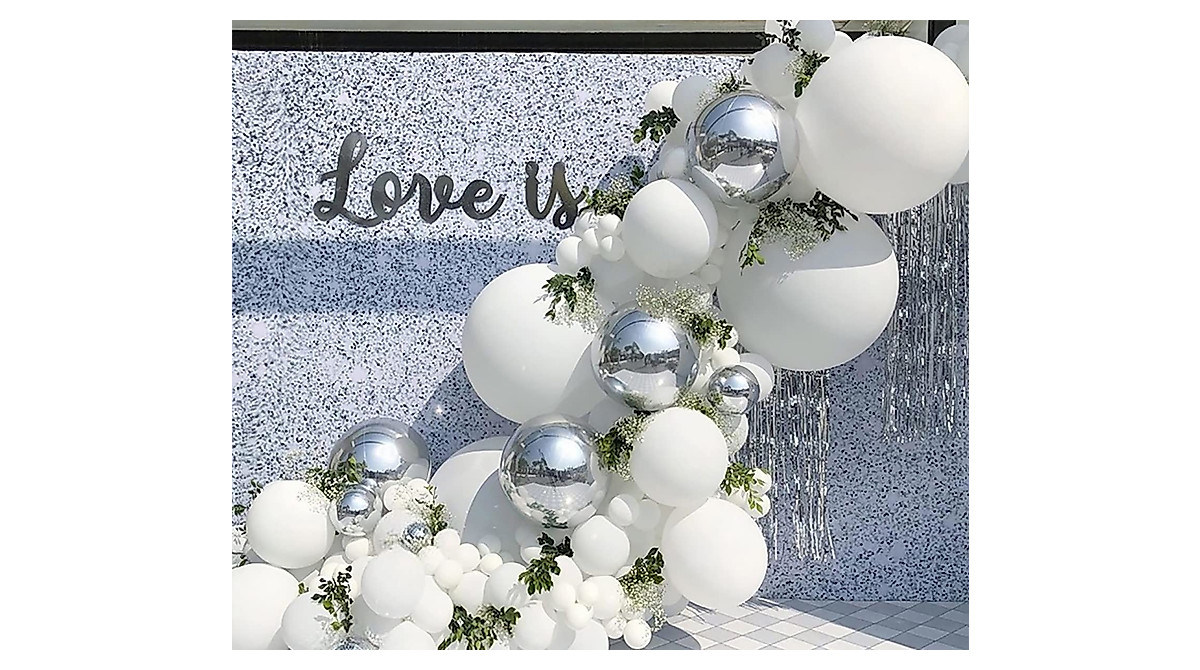 KALOR 10 Pack 22 Inch White Mylar Balloons for Party Decor