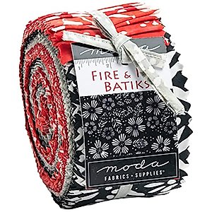 Fire & Ice Batiks Jelly Roll 40 2.5-inch Strips Moda Fabrics 4360JR
