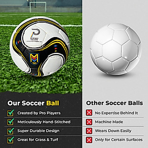 Perfect Soccer Inflatable Soccer Ball Size 5 for Adults & Kids