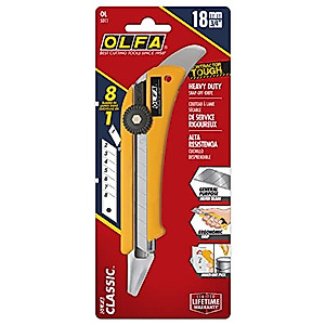 OLFA 18mm Extended Depth Utility Knife (OL) - Multi-Purpose Carpet and Thick Materials Knife w/ Extra Blade Exposure, Carpet Tuck Tool, Custom Cutting Depth & Snap-Off Blade, Replacement Blades: Any OLFA 18mm Blade