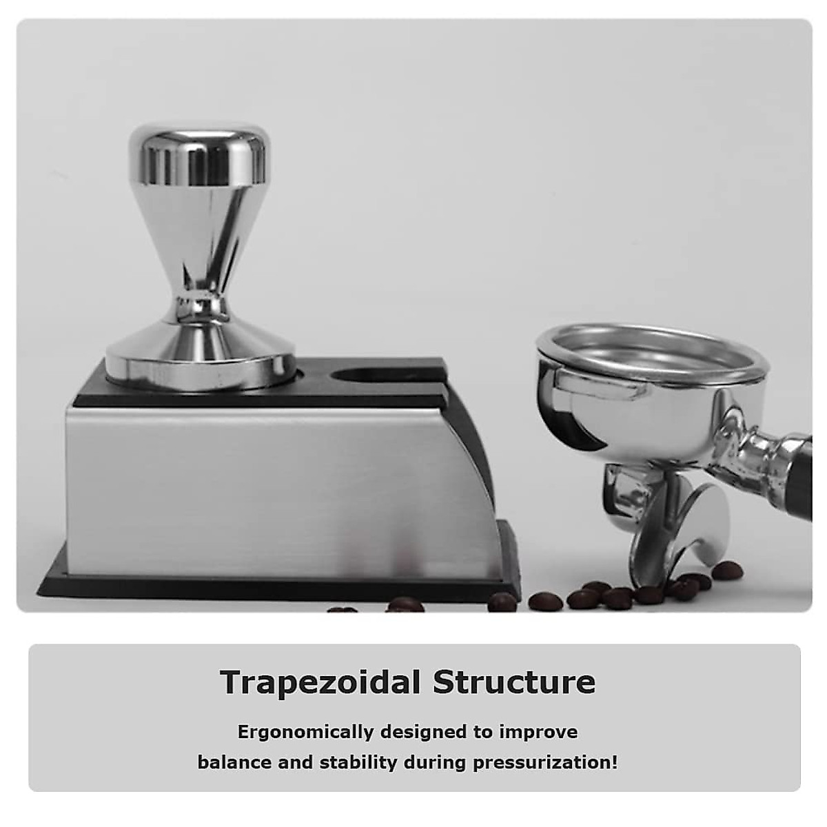 Coffee Tamper Stand,Stainless Steel AntiRust Barista Tool Tamping Holder Shelf,Coffee Powder Seat Cushion Stand Rack,Coffee Tampers Tool Accessory for Home,Coffee,Shop,Restaurant