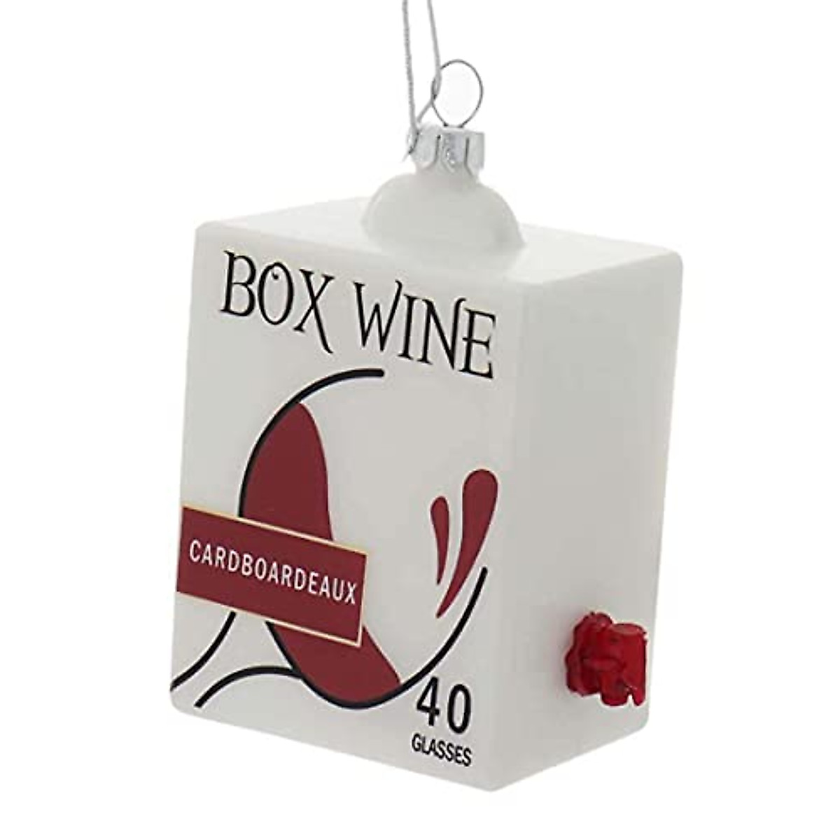 Cody Foster & Co Cardboardeaux Boxed Wine Glass Christmas Ornament, 3 1/2 inches