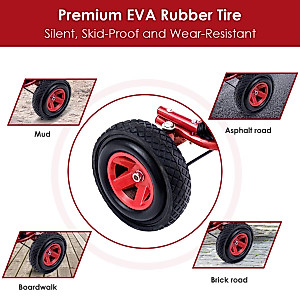 Costzon Go Kart for Kids, 4 Wheel Off-Road Pedal Go Cart w/Adjustable Seat, Steering Wheel, 2 Safety Brakes, EVA Rubber Tires, Ride-On Toys for Boys & Girls, Outdoor Racer Ride On Pedal Car (Red)