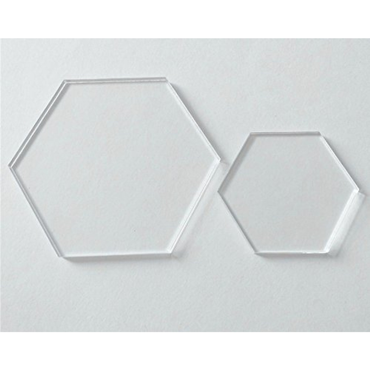 Clear Acrylic Laser Cut Hexagon Sheet, Hexagon Place Cards for Table Numbers, Guest Name, Food Signs and Special Event Decoration and DIY Accessory (3.0")