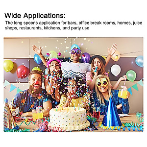 uxcell Long Handle Mixing Stirring Spoon, Stainless Steel Bartender Mixing Spoon Cocktail Stirrers, Bar Spoon Stirring Spoon (Length: 300mm/11.81", Blue)