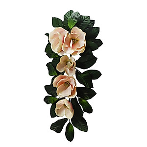 VGIA 30 inches silk magnolia teardrop garland for wedding party home garden, wedding arch garden wall decoration, home decoration - Pink