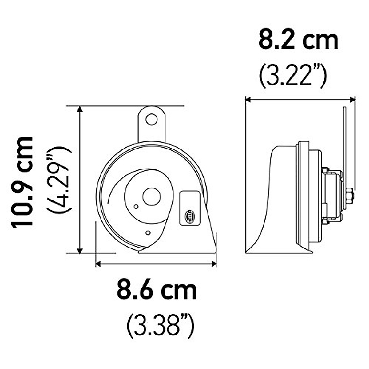 HELLA 012010881 Black 12V BX Trumpet Horn Kit (Bmw)
