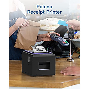 POLONO Receipt Printer, 3 1/8" 80mm PL330 Thermal Receipt Printer, 300mm/s POS Receipt Printer with Auto-Cutter for Cash Drawer/ESC/POS, POS Printer Compatible with Windows MAC OS Ethernet Serial USB