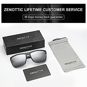 ZENOTTIC Polarized Sunglasses for Men Lightweight TR90 Frame UV400 Protection Square Sun Glasses