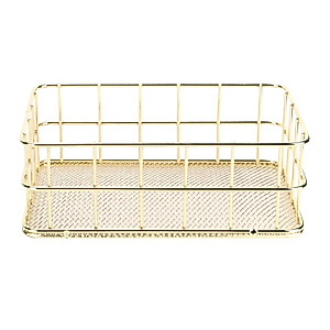 QANYEGN Storage Basket, ld Desktop Metal Storage Basket, Iron Grid Storage Tray, Net Basket Storage Bins for Home(Small Size)