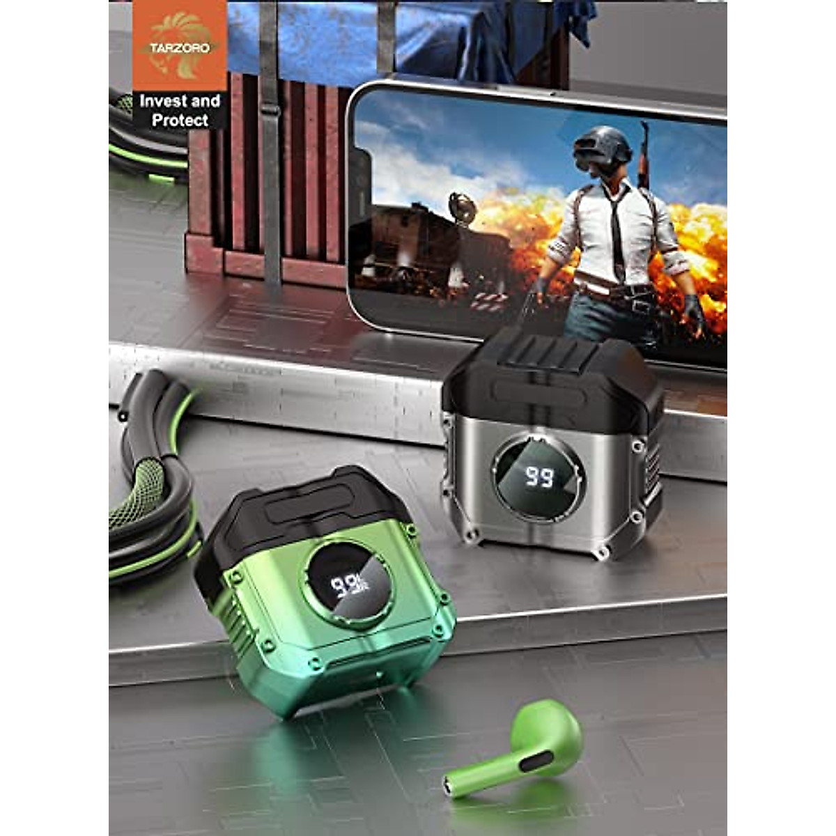 Bluetooth Headphones V5.3 Wireless Earbuds 65Hrs Standby Battery Life with Wireless Charging Case & LED Power Display Deep Bass IPX7 Waterproof Earphones Microphone Stereo Headset for iPhone & Android