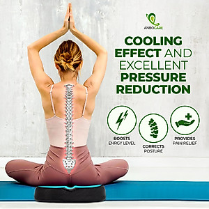 AnboCare Donut Gel Sitting Pillow - Orthopedic Memory Foam for Tailbone Pain, Hemorrhoid, Bed Sores, Postpartum, Prostate, Coccyx & Sciatica Pain