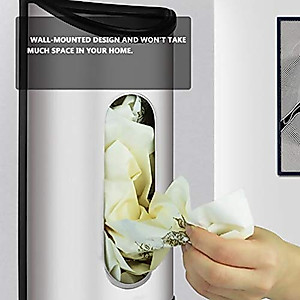 Hemoton Kitchen Grocery Plastic Bag Holder and Dispenser Magnetic Stainless Steel Wall Mount Bag Saver for Plastic Bags