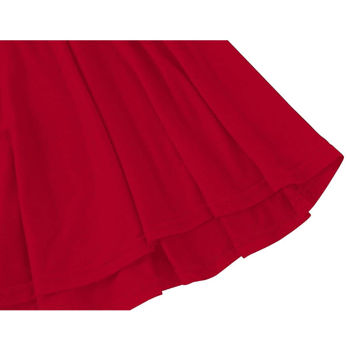 Urban CoCo Women's Mini Skater Flared Skirt Printed and Solid Tennis Skirt (L, Red)