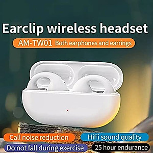 MONKPEAR 2SET Wireless Ear Clip Bone Conduction Headphones - Mini Bone Conduction Headphones, Open Ear Headphones Wireless Bluetooth for Running Sports (C)