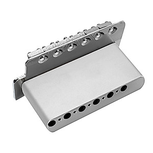Musiclily Ultra 52.5mm (2-1/16 inch) String Spacing Full Solid Steel Short MIM Style Tremolo Block for China made Squier Pre-2020 Affinity 6-Screw Electric Guitar Bridge, 36mm Tall