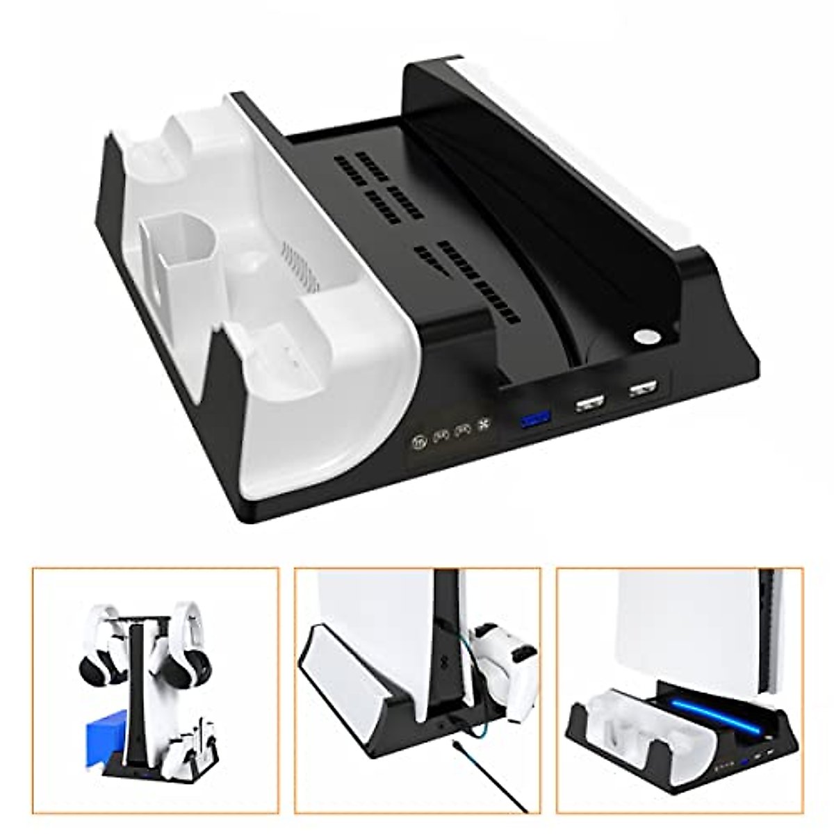 SOLUSTRE Desktop Stand Controller Holder Charging Base Multipurpose Portable Charger Desktop Charger Game Controller Charger Gamepad Headset Stand Desktop Stand Controller Holder
