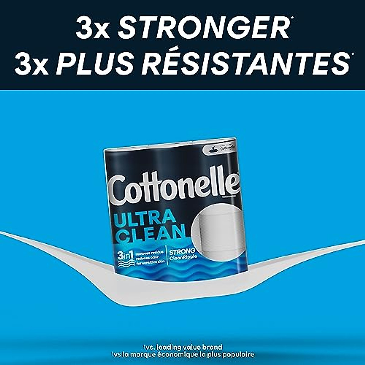 Cottonelle Ultra Clean Toilet Paper, 1-Ply, Strong Tissue, 36 Mega Rolls (312 Sheets per Roll), Packaging May Vary