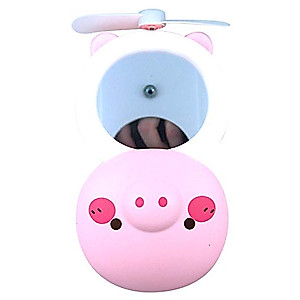 Pink Pig Small Personal Hand Held Fan, 3 1/2 Inch