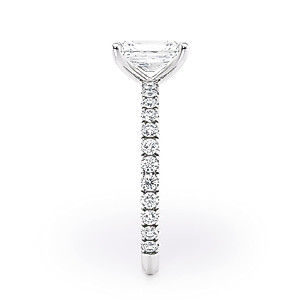 Beverly Hills Jewelers 2 Carat Radiant Cut Moissanite Engagement Ring w 1/4 Carat Natural Diamond - 14K White Gold (G-H/VS, G-H/SI, cttw, DEW) Anniversary Promise Ring for Women Size 6.5 Made in USA