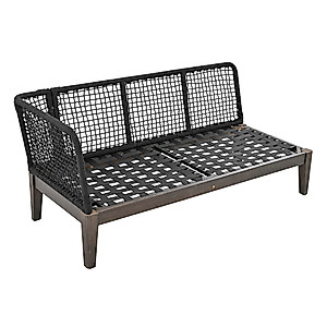 Merax L-Shaped Patio Sofa with Removable Cushions, All-Weather Outdoor Conversation Set with Throw Pillows for Garden, Lawn, Poolside, Grey