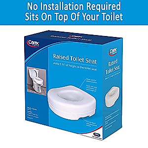 Carex Toilet Seat Riser - Adds 5.5 Inch of Toilet Height - Raised Toilet Seat with 300 Pound Weight Capacity, Slip-Resistant, Toilet Riser, Elevated Toilet Seat